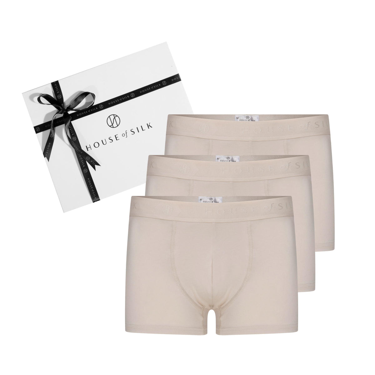 3’lü Classic Comfort Erkek Boxer Hediye Seti Ekru – House of Silk